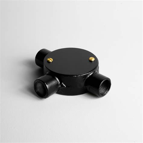 20mm Conduit Tee Box Matt Black The Workshop Below