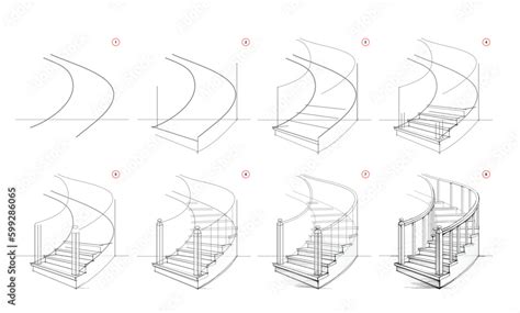 Page Shows How To Learn To Draw Sketch Of Stairs In Perspective Pencil Drawing Lessons