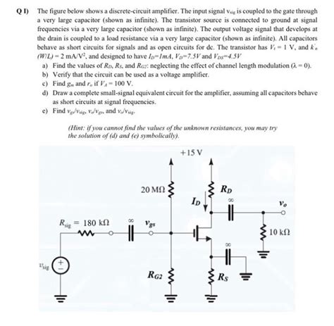 the figure below shows a discrete circuit amplifier
