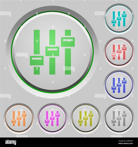 Adjust Color Icons On Sunk Push Buttons Stock Vector Image And Art Alamy