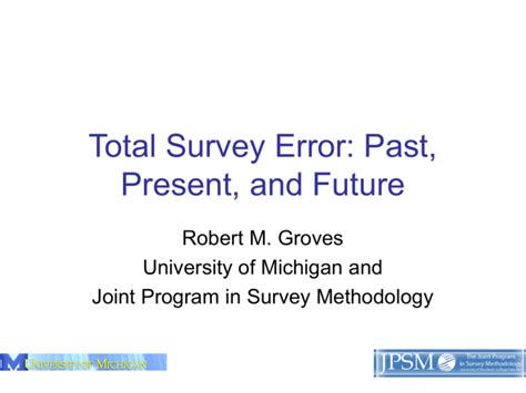 Total Survey Error Past Present And Future