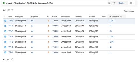 Sort Fix Versions Into A Correct Order On The Issue Search Result Jira Atlassian