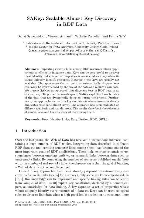 Pdf Sakey Scalable Almost Key Discovery In Rdf Data