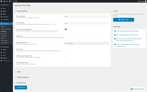 Custom Post Type Overview Help Center