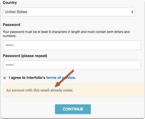 if you get the error an account with this email already exists when