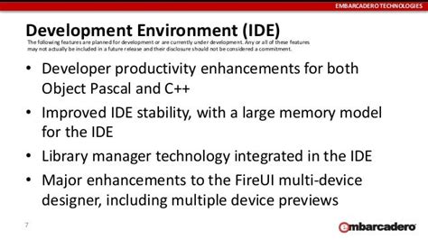 Embarcadero Delphi Roadmap Sslery