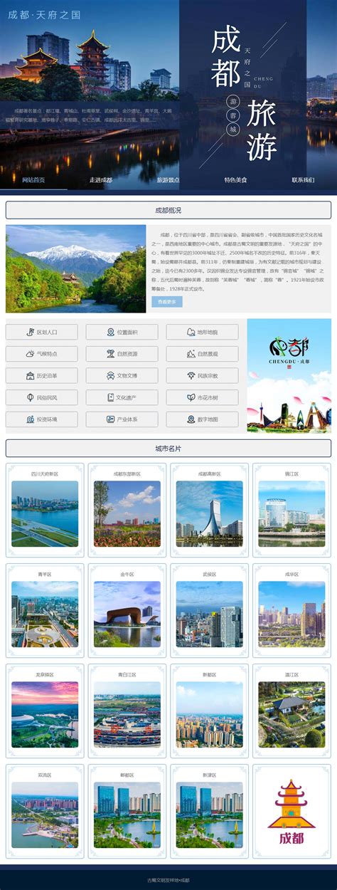 html网页作业 html静态网页设计制作家乡成都介绍主题网页模板源码 原创网页 任海波的个人博客