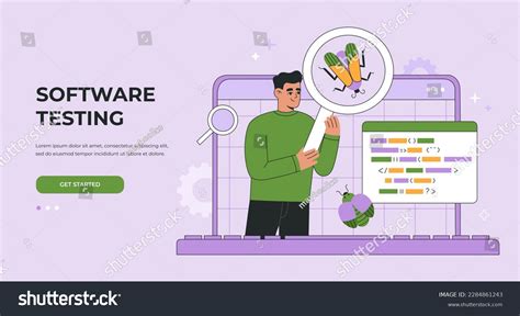 Software Testing Concept Application Development Coding Stock Vector