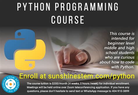 Python Programming Course Sunshine STEM Academy