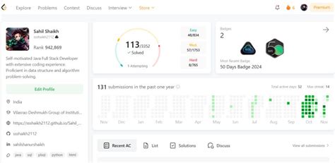 Sahil Shaikh On Linkedin Leetcode Codingmilestone