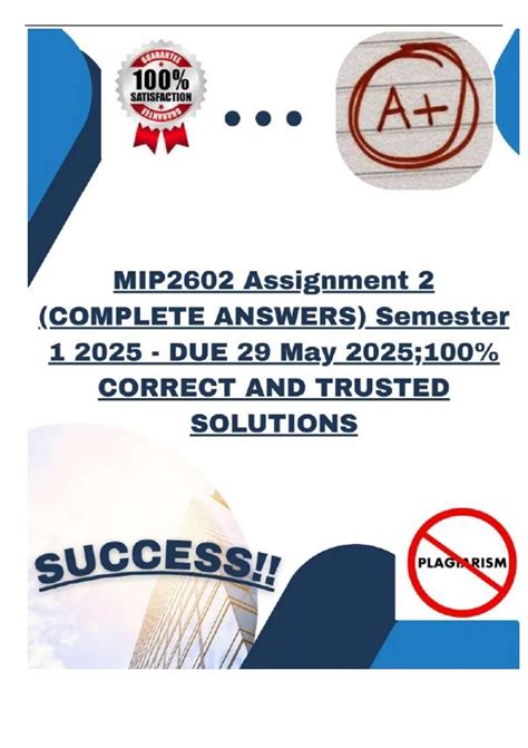 Mip2602 Assignment 2 Complete Answers Semester 1 2025 Due 29 May