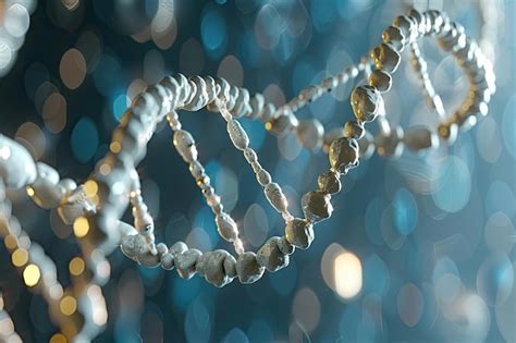 Dna Genomes Structure With Molecule Background 3d Rendering Premium