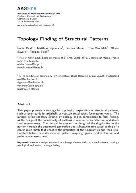 Pdf Topology Finding Of Structural Patterns