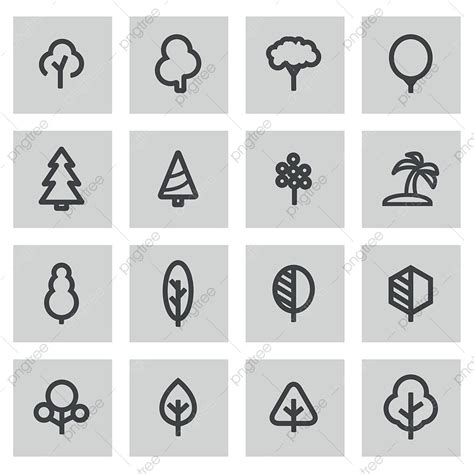 Flat Character Set Vector Hd Images Vector Flat Tree Icons Set Nature