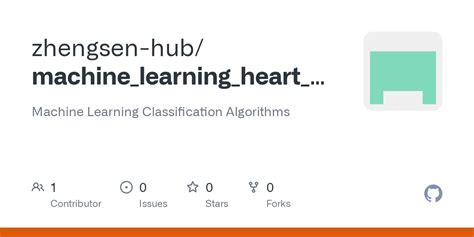 GitHub Zhengsen Hub Machine Learning Heart Failure Machine Learning Classification Algorithms