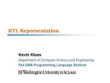 RTL Representation Presentation Free To View