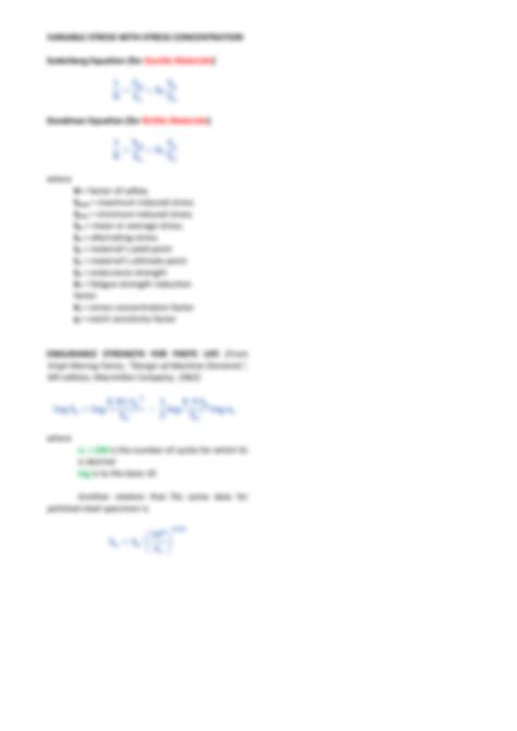 Solution Machine Design Notes Topic No 3 Variable Stress Analysis