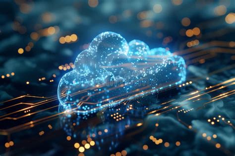 generative ai illustration cloud computing network environments stock