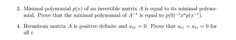 solved 3 minimal polynomial p x of an invertible matrix a