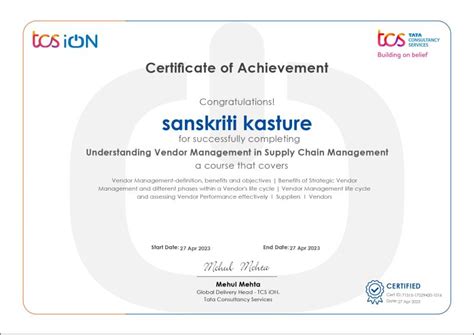 Sanskriti Kasture On Linkedin Tcsion Tcs Supplychainmanagement