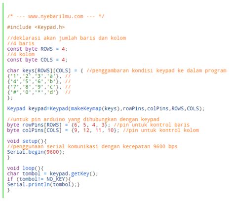 Cara Mengakses Keypad Menggunakan Arduino Uno