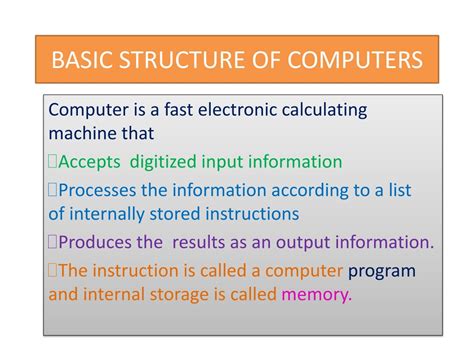 PPT Basic Structure Of Computers PowerPoint Presentation Free Download ID