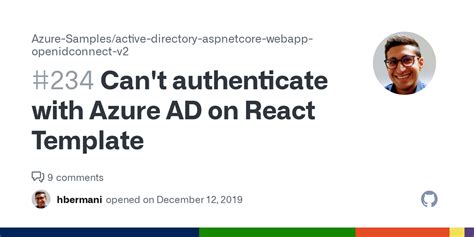 Cant Authenticate With Azure Ad On React Template · Issue 234 · Azure Samples Active Directory