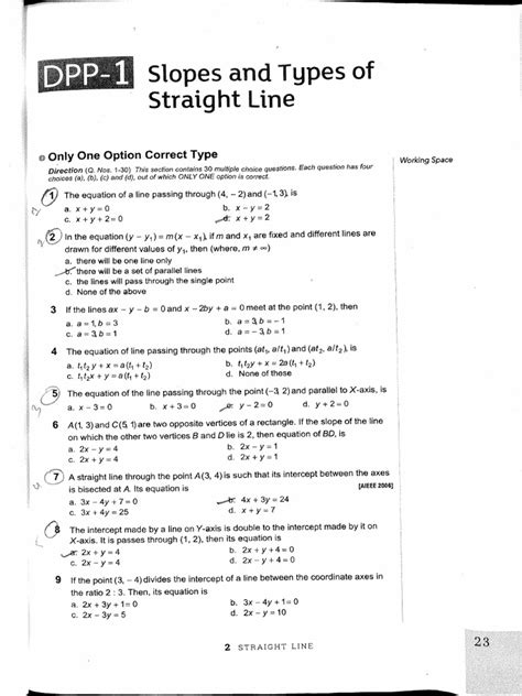 Dpp Straight Line Pdf