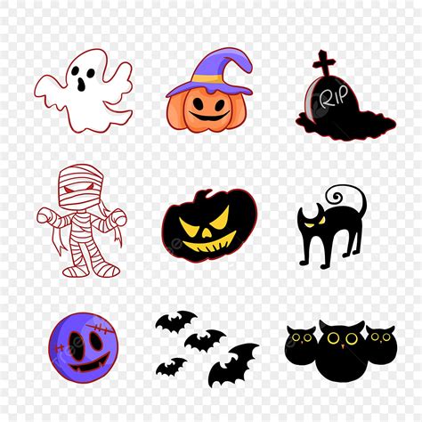 할로윈 일러스트 스티커 할로윈 클립 아트 할로윈 스티커 Png 일러스트 및 Psd 이미지 무료 다운로드 Pngtree