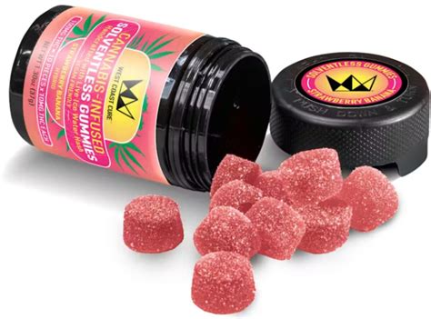Buy West Coast Cure Strawberry Banana Hash Gummies 100mg Online