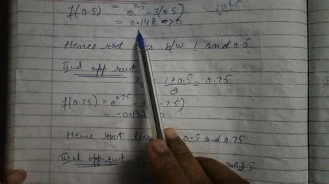 Find Root Of Ex 3x0 By Using Bisection Method Youtube