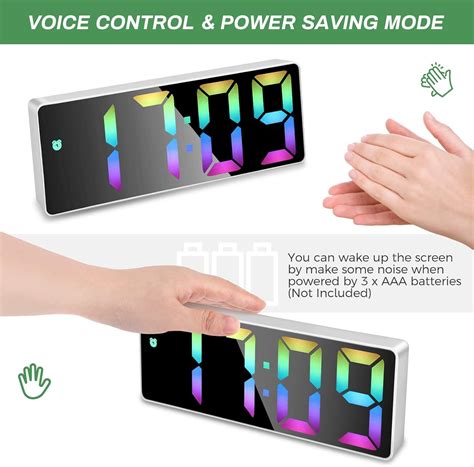 Rainbow Led Digital Alarm Clock For Bedroom Desk Table Clock Usb Battery Operated Bd