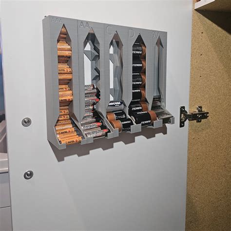 Battery Storage Dispenser For Aaaaacd9v Batteries 3d Printed Wall