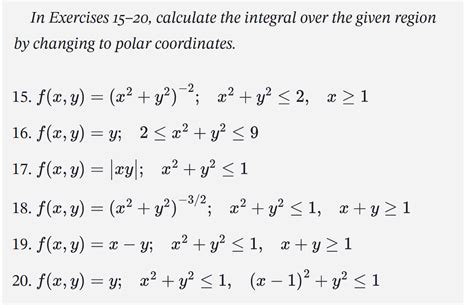 solved in exercises 15 20 calculate the integral over the