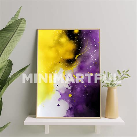 Nonbinary Pride Flag Subtle Art Print Non Binary Marble Wall Art