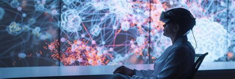 Neuroscientist Sitting In Front Of A Wallsized Screen With A Complex