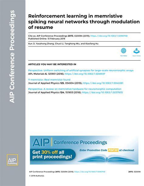 Pdf Reinforcement Learning In Memristive Spiking Neural Networks Through Modulation Of Resume