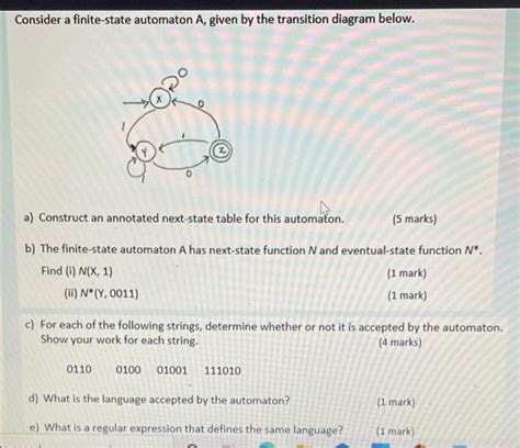 Solved Consider A Finite State Automaton A Given By The