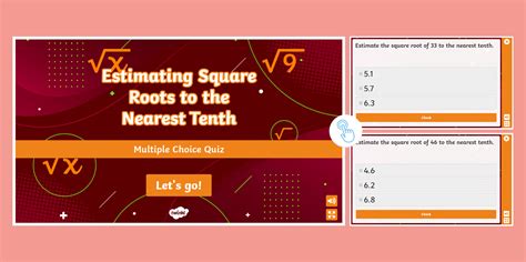 Eighth Grade Estimating Square Roots To The Nearest Tenth