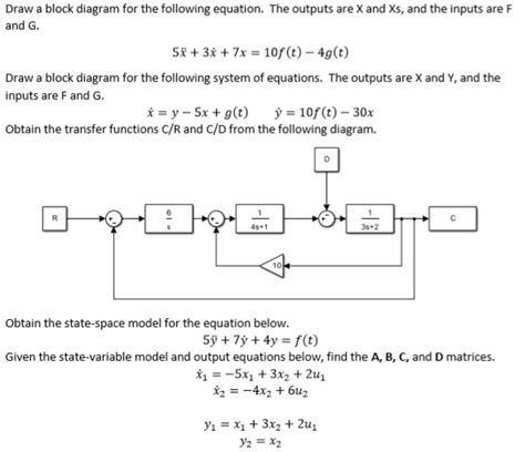 Solved Draw A Block Diagram For The Following Equation The
