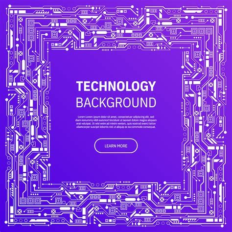 Premium Vector Vector Technology Microcircuit Background Frame With