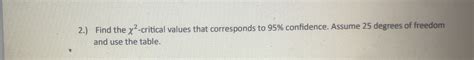 solved 2 ﻿find the χ2 critical values that corresponds to