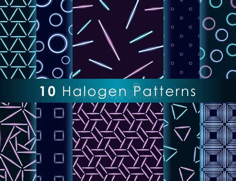 Halogen Seamless Pattern Stock Vector Illustration Of Illuminated 68208178