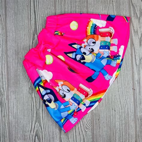 Bluey Bottoms Bluey And Bingo Heeler Short Pleated Ruffle Skirt