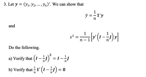 Solved Let Y Y1 Y2 Dots Yn We Can Show Chegg Com