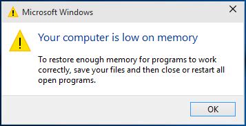 Windows 10 Your Computer Is Low On Memory Solved Driver Easy