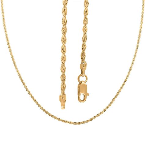 Buy 10k Yellow Gold Rope Chain Necklace Gold Rope Necklace 18 Inches
