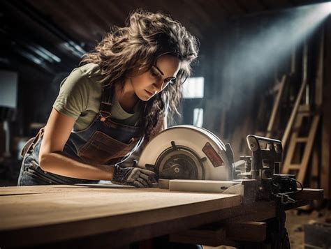 Premium Photo Female Carpenter At Work Closeup Woman Career Concept