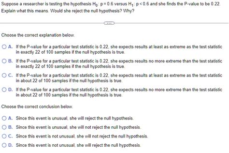 suppose a researcher is testing the hypothesis