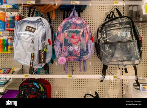 A Meager Display Of Backpacks In The Back To School Department In A